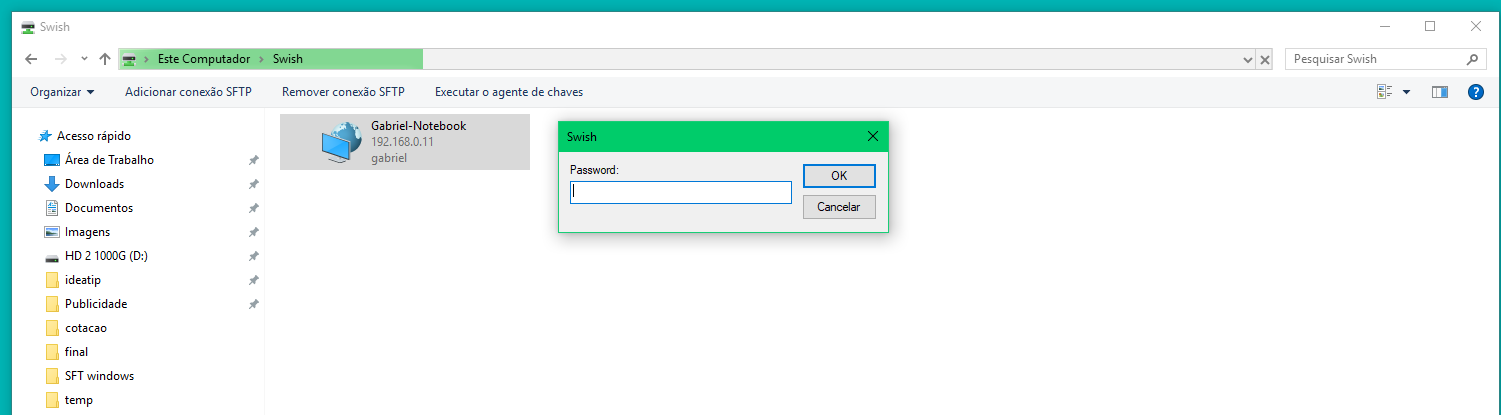 Swish, um cliente SFTP integrado ao Windows Explorer.